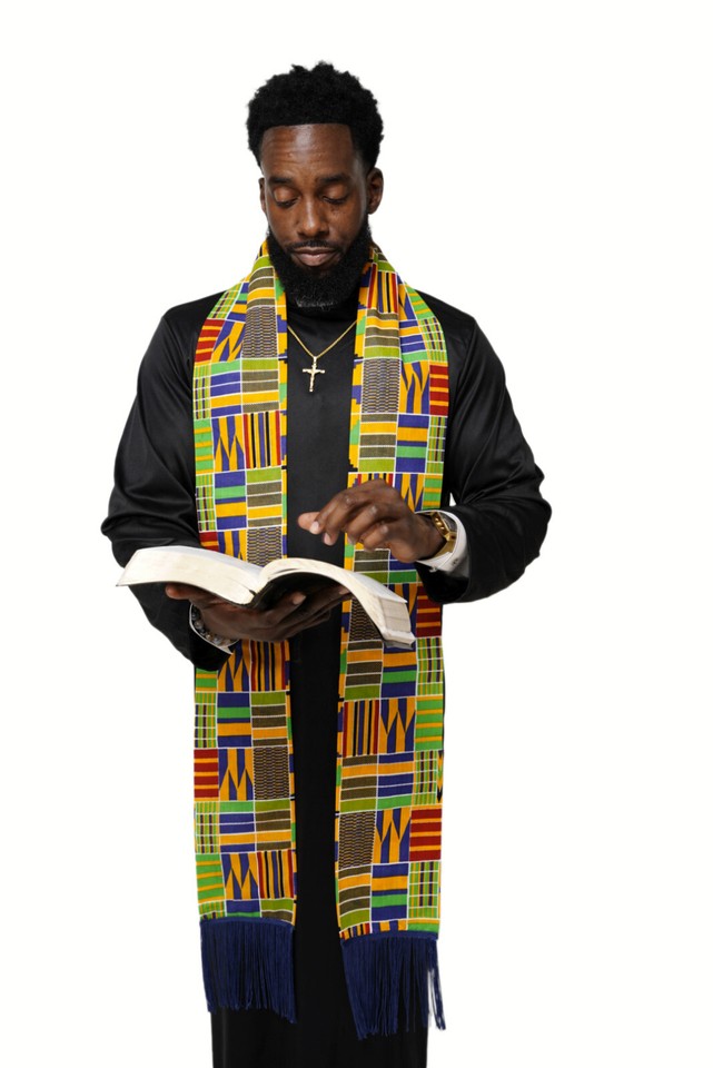 Kente African Print Church Clergy Pastor Choir Stole/Sash with Fringes ...