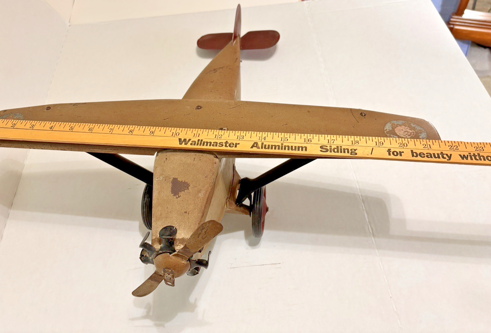 RARE 1920s STEELCRAFT Army Scout/Mail Plane Toy Lindy style LARGE 24 ...