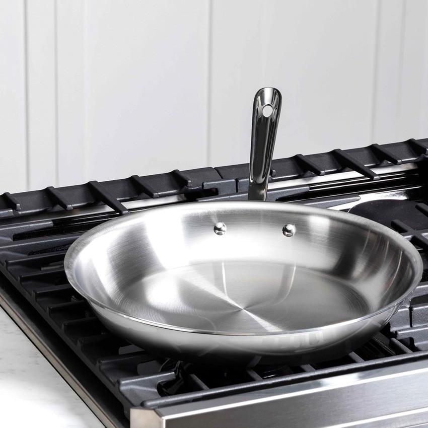 All-Clad D3 12" Stainless Steel Frying pan W/Lid, 3-Ply Stainless Steel ...