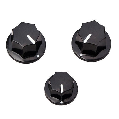 3 Pcs Plastic Volume Tone Control Knob Guitar Knobs Black Accessories ...