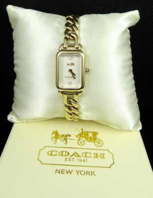 COACH 14502721 Ludlow Gold-Tone Chain Link Bracelet Women's Watch | eBay