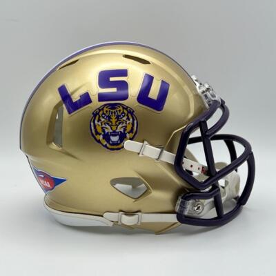 LSU Tigers CUSTOM Metallic Gold Mini Football Helmet | eBay