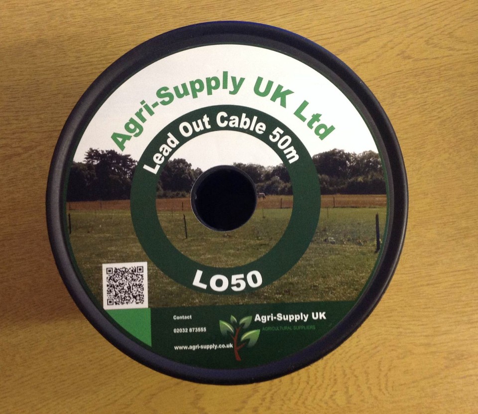 LEAD OUT CABLE 50M Electric Fencing Fence Mains Horse Energiser Unit ...