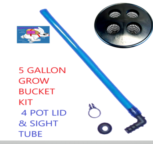 3.5 and 5 Gallon Net Pot Mesh Bucket Lid 4 Pots per Lid & Blue Sight ...