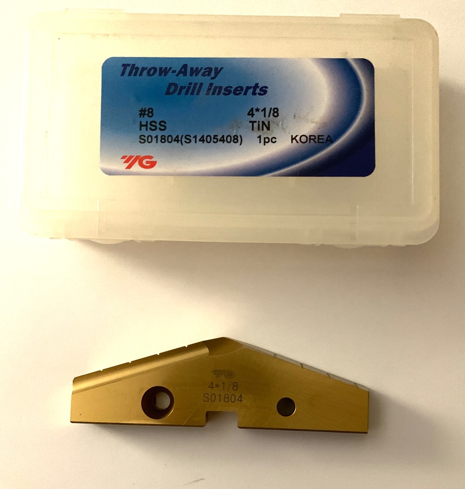 YG1 4-1/8" Throw Away Drill Insert HSS M4 #8 Tin Coated - S01804 ...