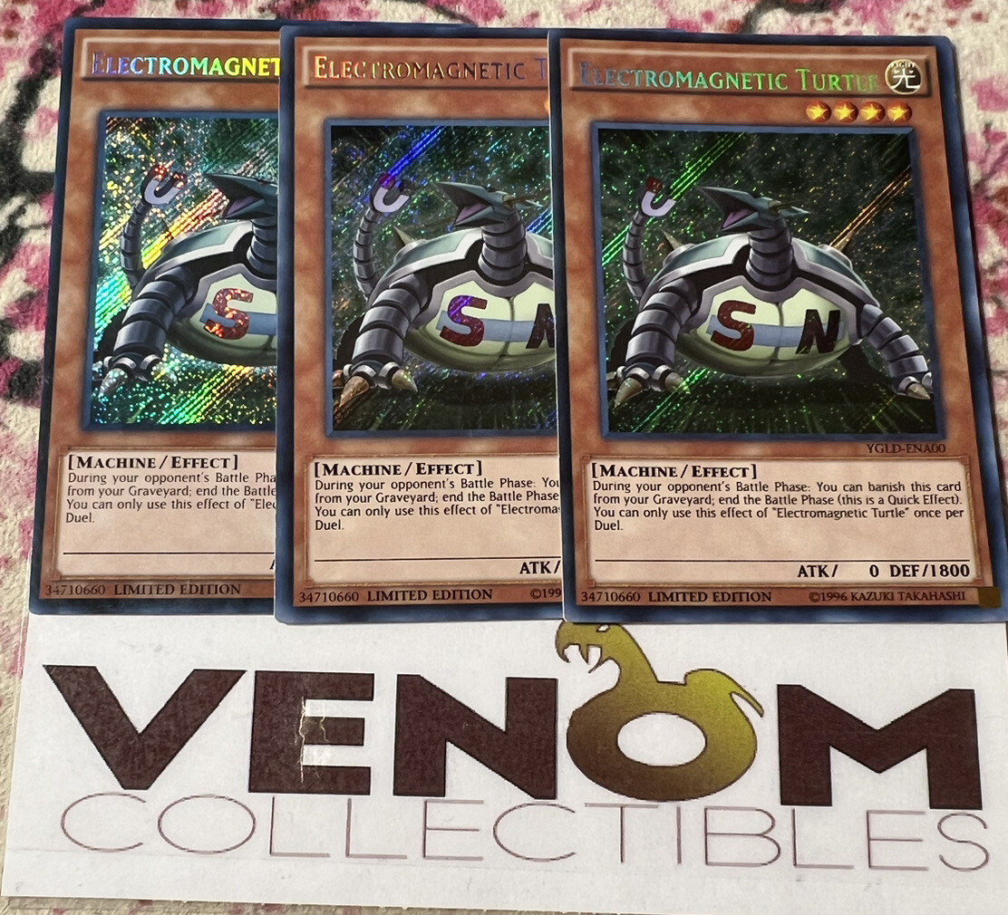 3x (M/NM) Electromagnetic Turtle YGLD-ENA00 Secret Rare Limited Edition ...