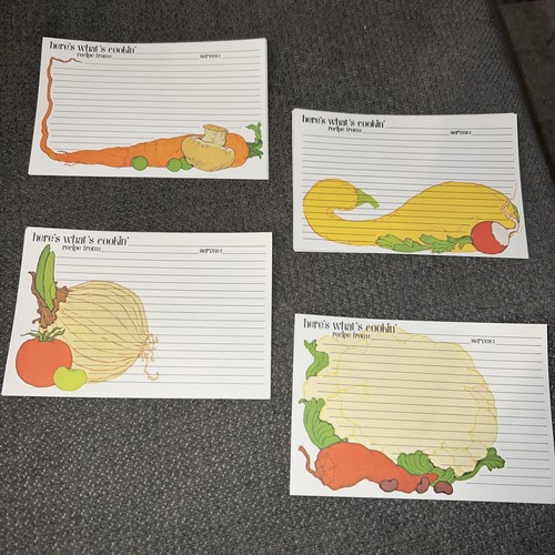 Vintage Vegetable Theme Recipe Cards 4”x6” 4 Styles - Qty 29 | eBay