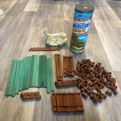 Vintage AMERICAN LOGS by Halsam Set #815 91 Original Pieces 3/4" | eBay