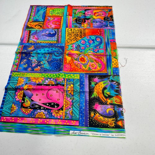 laurel burch quilting fabric cotton felines canines 15x43 | eBay