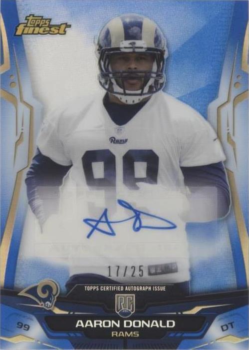 2014 Topps Finest - Aaron Donald #134 Blue Refractor Rookie Autographs ...