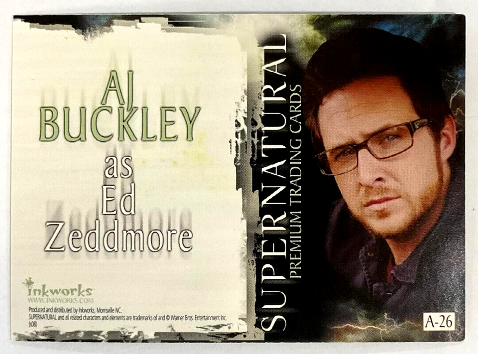 Supernatural Season 3 Autograph Card A26 AJ Buckley as Ed Zeddmore ...
