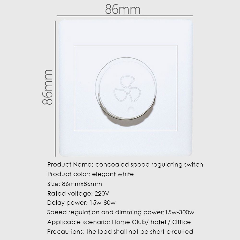 Ceiling Fan Dimmer Switch Wall Switch Speed Control Switch Rotary ...