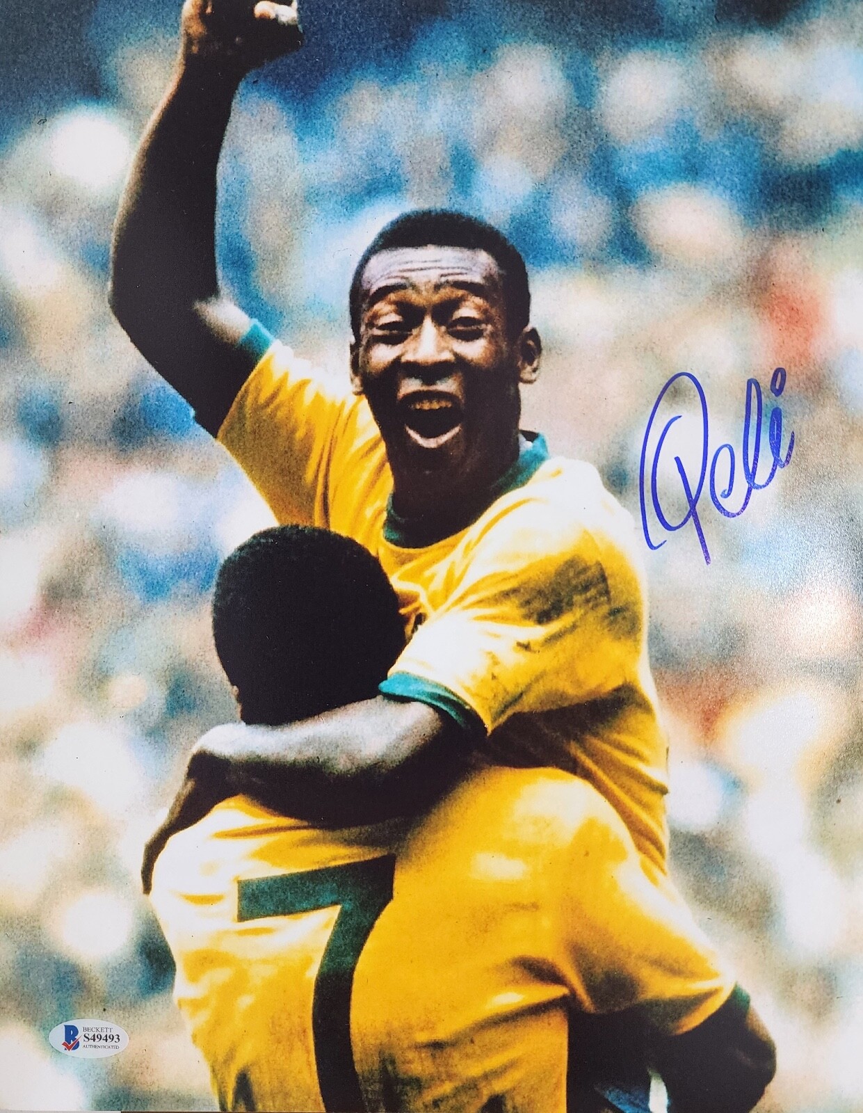 Pele Signed 11x14 Photo World Cup Celebration Autographed BAS Beckett ...