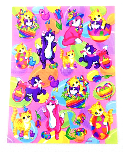 Lisa Frank Vintage Single Sticker Sheet Easter Ducks Cat Kitty Holiday ...
