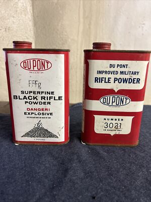 Du Pont Rifle powder military danger explosive cans antique tin empty ...