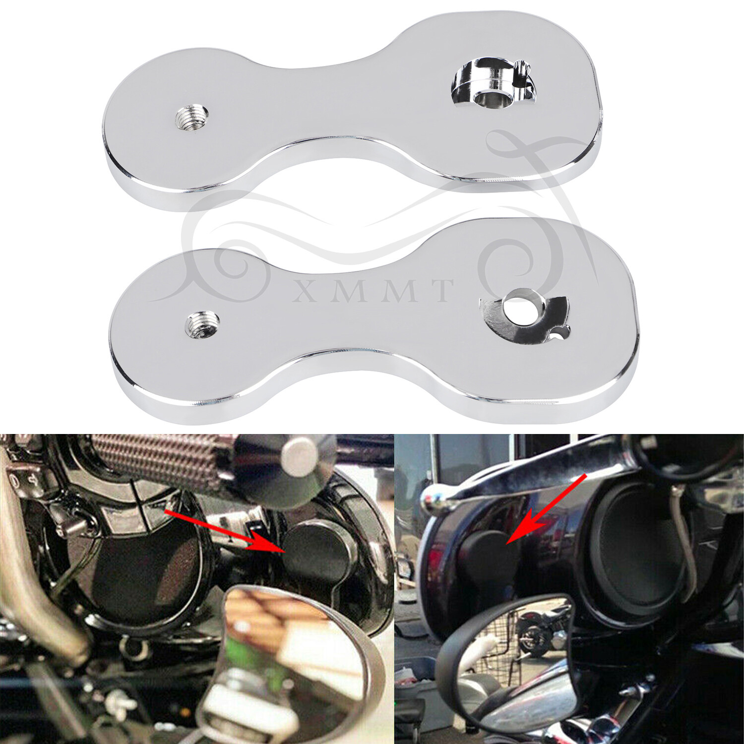 Chrome Metal Batwing Mirror Brackets Adapter Fit For Harley Street ...