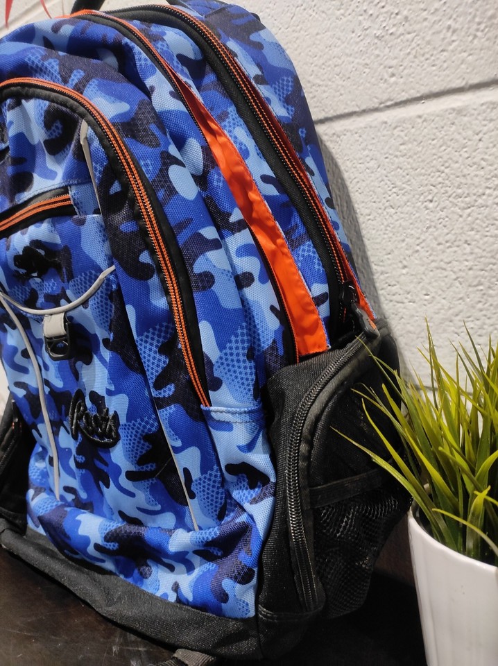 Roots Backpack Book Bag Black Pockets Zipped Bags Blue | eBay