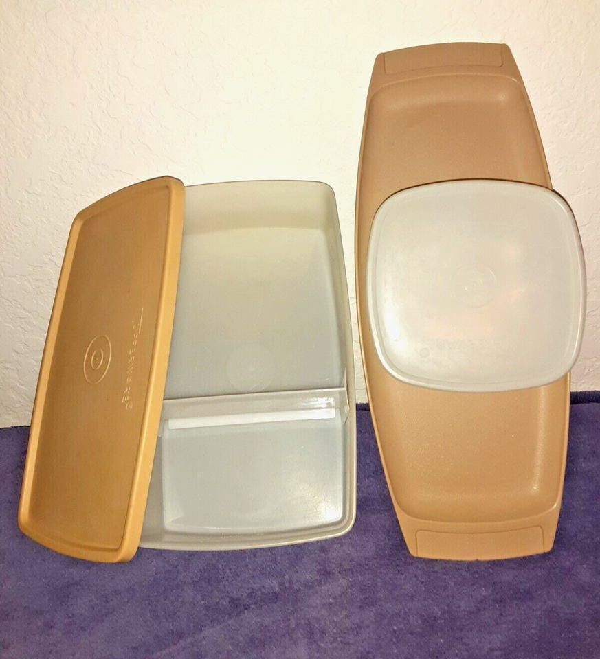 Tupperware 713-2 “Pak N Store” Container, Serv-Ette Veggie & Dip Tray ...