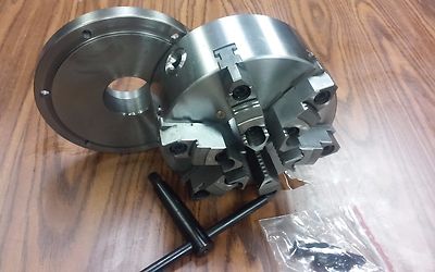8" 6-JAW SELF-CENTERING LATHE CHUCK w. top&bottom jaws, w. 2-1/4"-8 ...