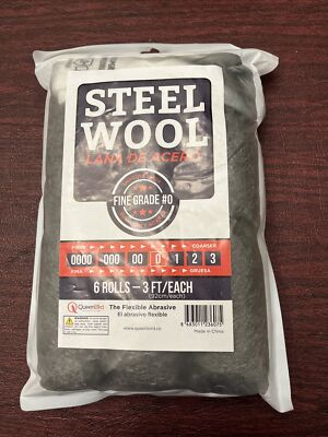 Steel Wool - #0 Fine Grade 6 Rolls 3ft/Each Steel Wool Pad Fill Fabric ...