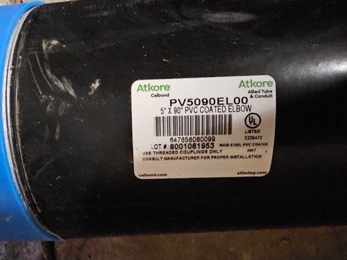 Atkore 5" PVC Coated Rigid Steel Threaded Conduit Elbow 847656080099| eBay