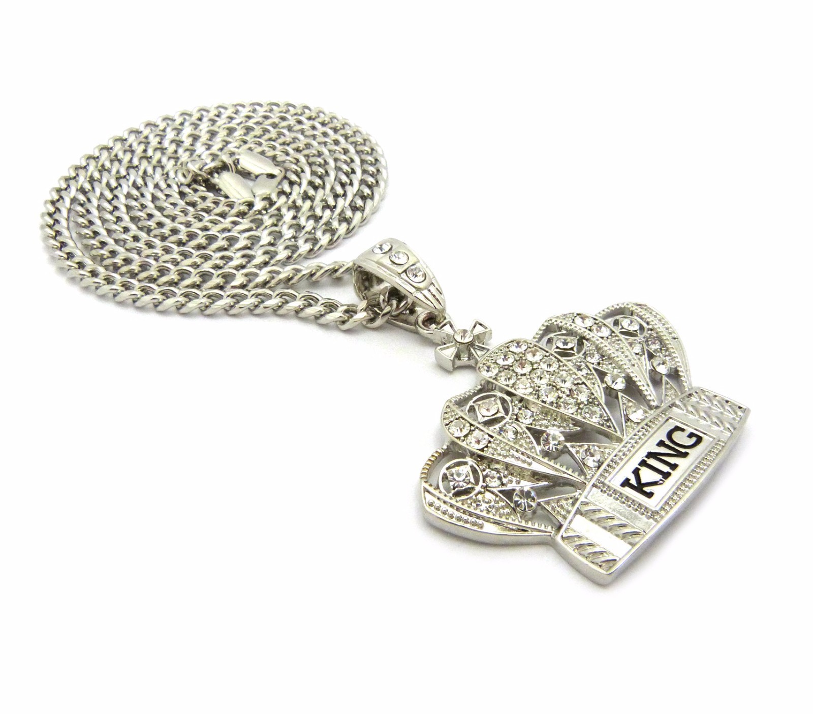 New King Crown Pendant & 36" Cuban Chain Hip Hop Necklace - XYP10R | eBay