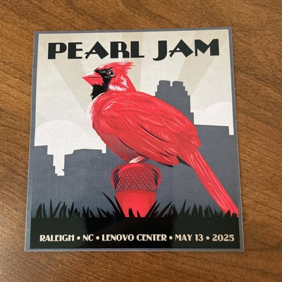 Pearl Jam Sticker Raleigh, NC 2025 Night 2 May 13 2025 | eBay