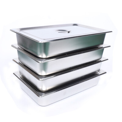 4 PCS 4" Deep Full Size Stainless Steel Steam Table Pans Hotel Food ...
