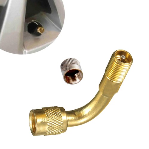 2x 90Degree Brass Air Tyre Valve Extension Adaptor Car Tire Stem ...