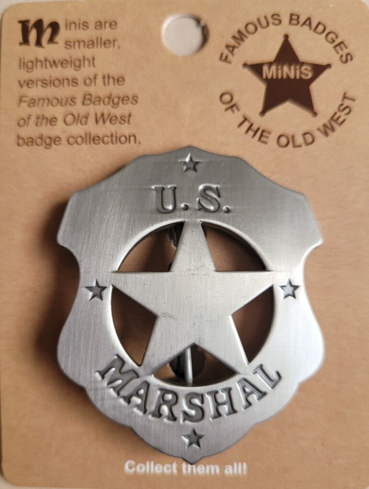 Collectable Western Silver Finish US Marshal Badge 2" Replica US ...