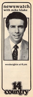 1982 WFIE INDIANA TV NEWS AD ~ MIKE BLAKE NEWSWATCH REPORTER 14 COUNTRY ...
