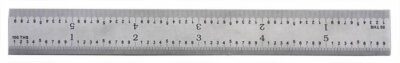 24" PEC Rigid Steel Ruler, 1-1/4" Graduation: 16R: 32nds, 64ths, 50ths ...