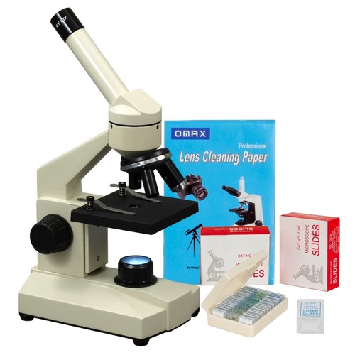 OMAX 1000X Kids Compound LED Microscope+Blank Slides+Lens Paper ...
