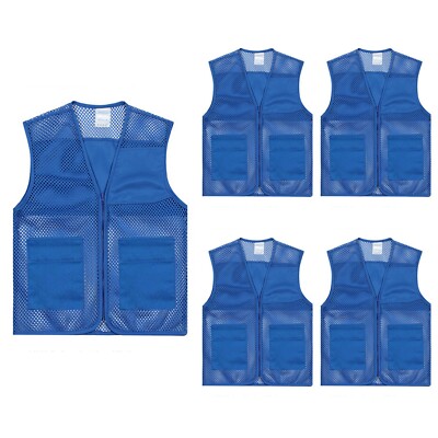 5 Pack Adult Mesh Volunteer Vest Activity Team Supermarket Vest With ...