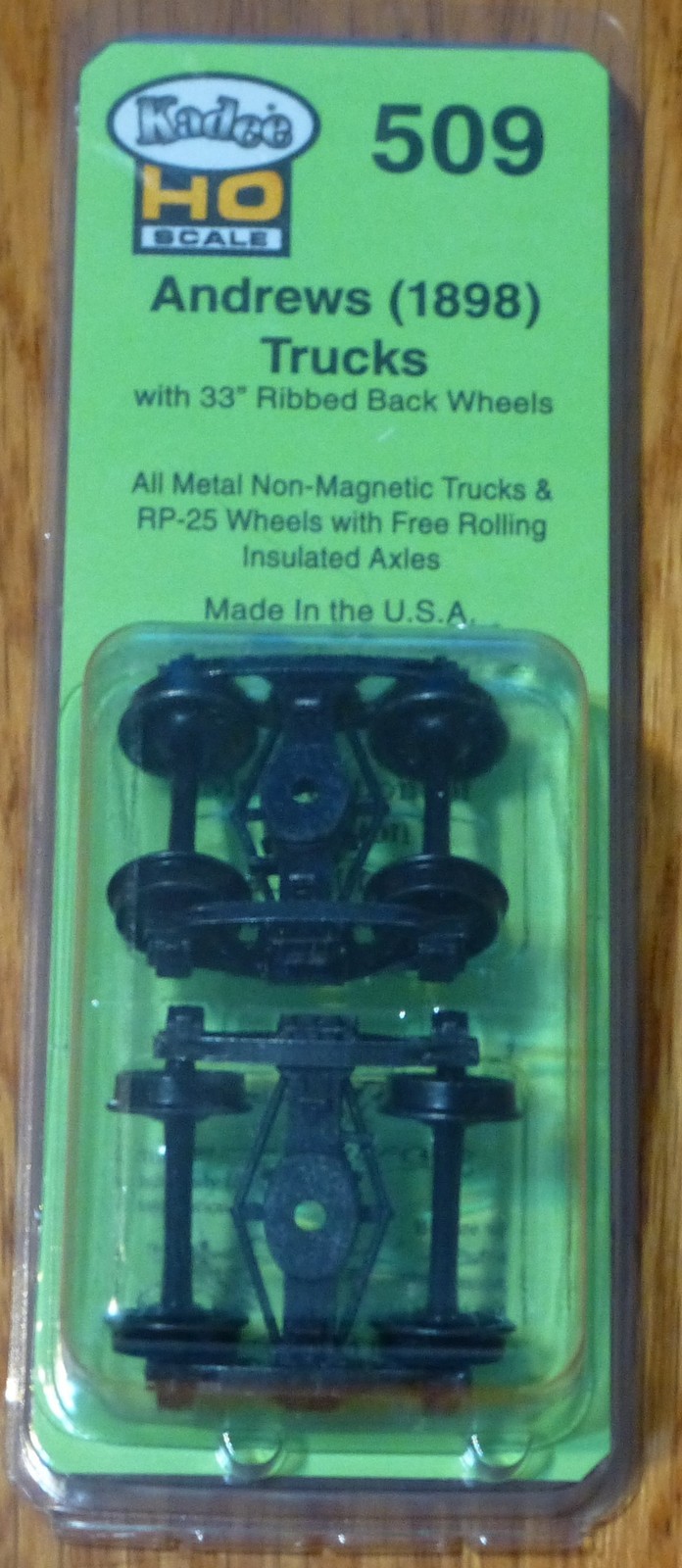 Kadee HO Scale #509 Andrews (1898) Trucks w/33" Wheels Ribbed Back (1 ...