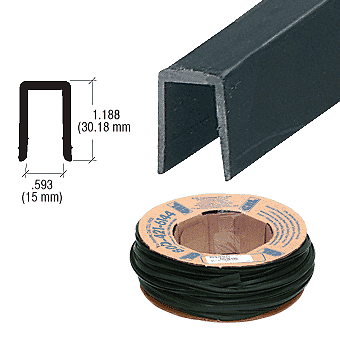CRL GR6PV Black 15mm U-Channel Cap Rail Vinyl Insert - 100' Roll | eBay