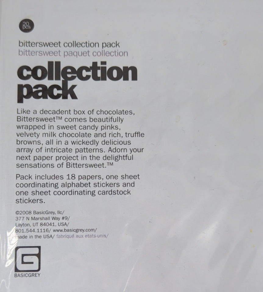 Basic Grey Bittersweet Collection Pack 12x12 Paper Complete 2008 Pink Brown New | eBay