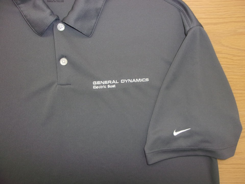 Nike Golf General Dynamics Electric Boat Dri-Fit Pebble Texture Polo XL ...