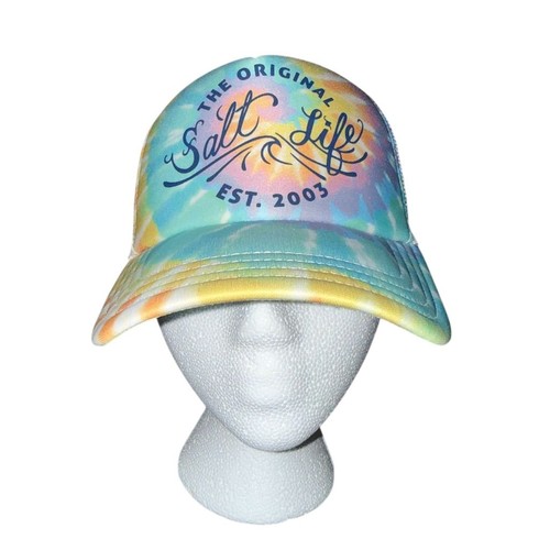 Salt Life Trippy Life Tie Dye Trucker Hat Adj Snapback Cap live salty ...