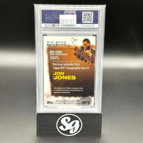 JON "BONES" JONES 2010 Topps UFC Autograph #FA-JJ Graded PSA 8 Auto 10 ...
