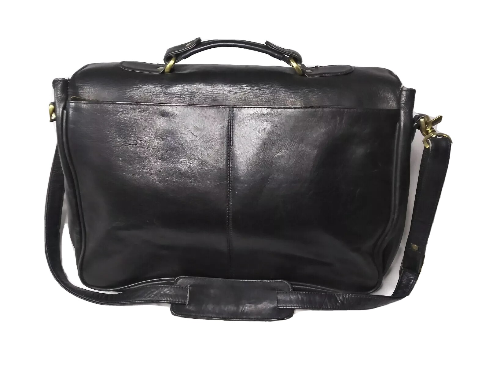 Boulder Ridge Leather Briefcase Black Shoulder Bag M… - Gem