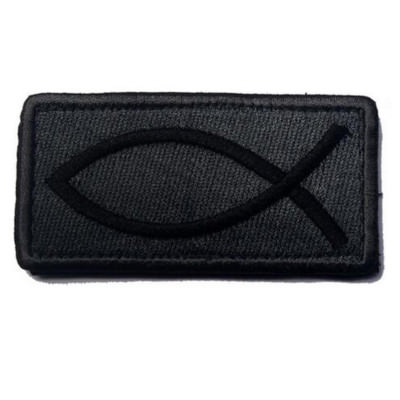 JESUS ICHTHYS FISH CHRISTIAN CHURCH RELIGIOUS HOOK LOOP PATCH BADGE ...