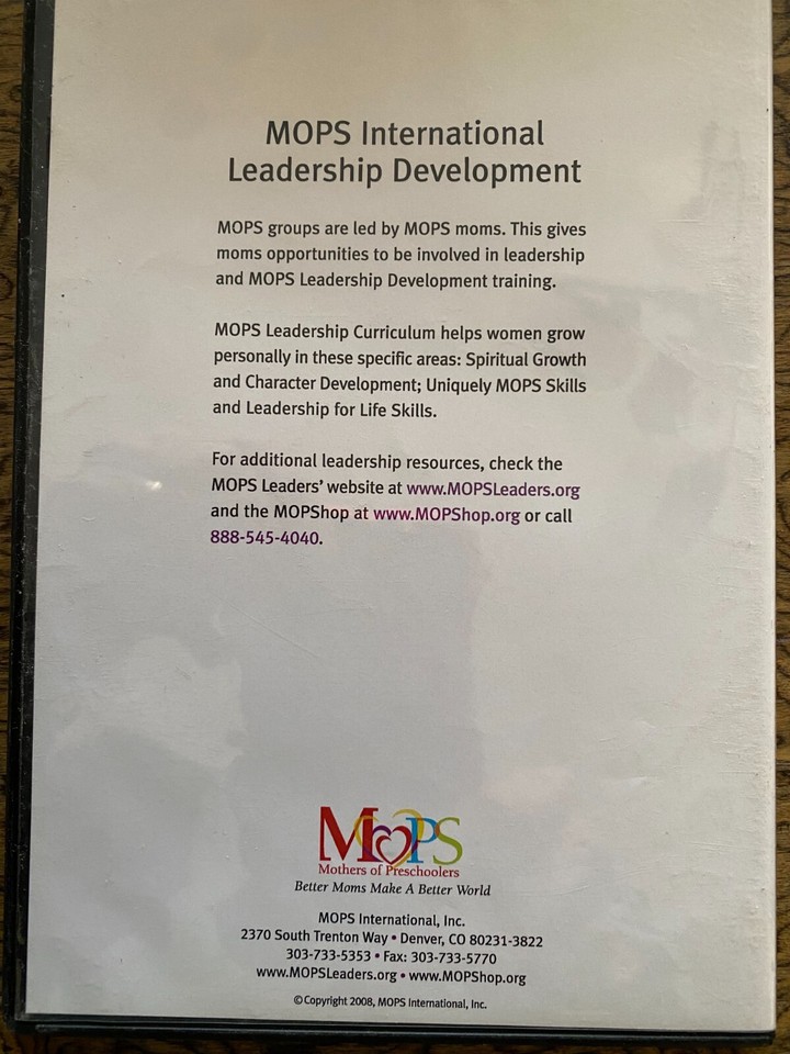 MOPS Discussion Group Leader Training DVD Leadership Curriculum 2008 | eBay