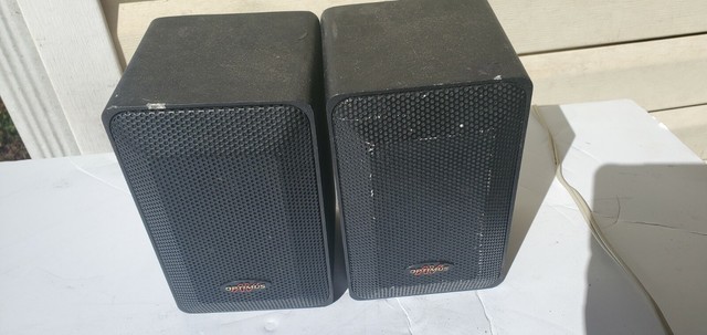 Pair of Optimus Pro 7av Black Bookshelf Speakers 40-2048 8 Ohms 80 ...