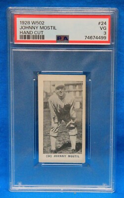 1928 W502 HAND CUT # 24 Johnny Mostil PSA 3 VG # 74674499 CHICAGO WHITE ...