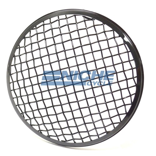 Gloss Black 7" Steel Motorcycle Headlight Mesh Grill Cover Guard | eBay