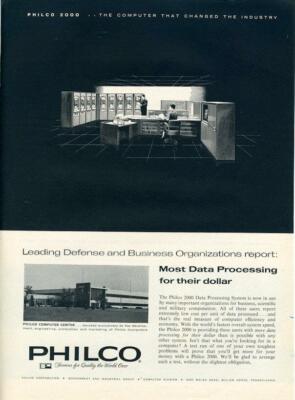 1960 Philco 2000 Data Processing System PRINT AD Computer Center | eBay