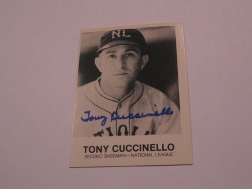 Tony Cuccinello Autographed Baseball Card PSA Pre Certified | eBay