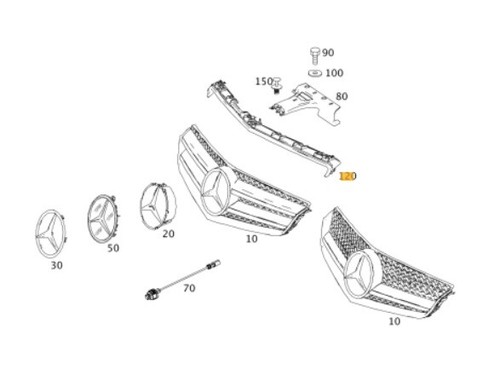 NEW GENUINE MERCEDES E COUPE W207 FRONT RADIATOR GRILL UPPER TRIM ...