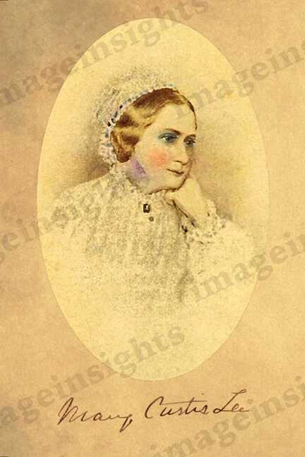 MRS. ROBERT E. LEE (MARY CUSTIS) PHOTO & SIGNATURE Restoration Cabinet ...